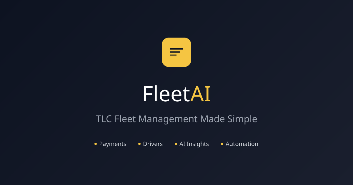 FleetAI - TLC Fleet Management Made Simple